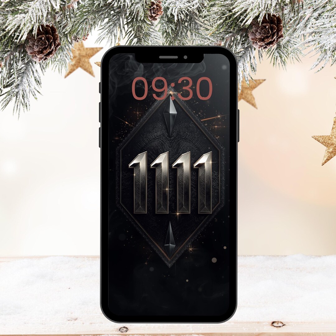 1111 Angel Number Phone Wallpaper – 4K Metallic Lock Screen (digital ...