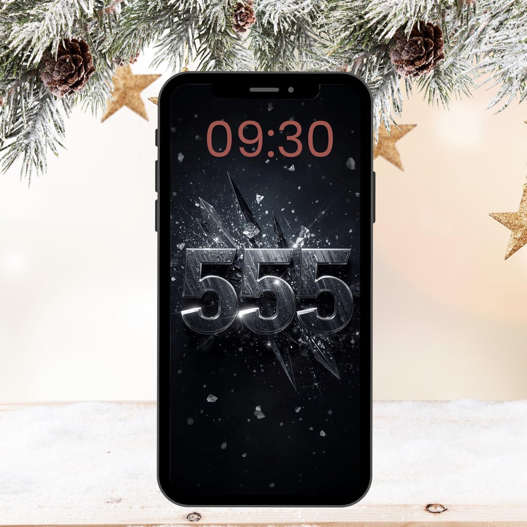 555 Angel Number Wallpaper – Chrome Crystal iPhone & Android Lock ...