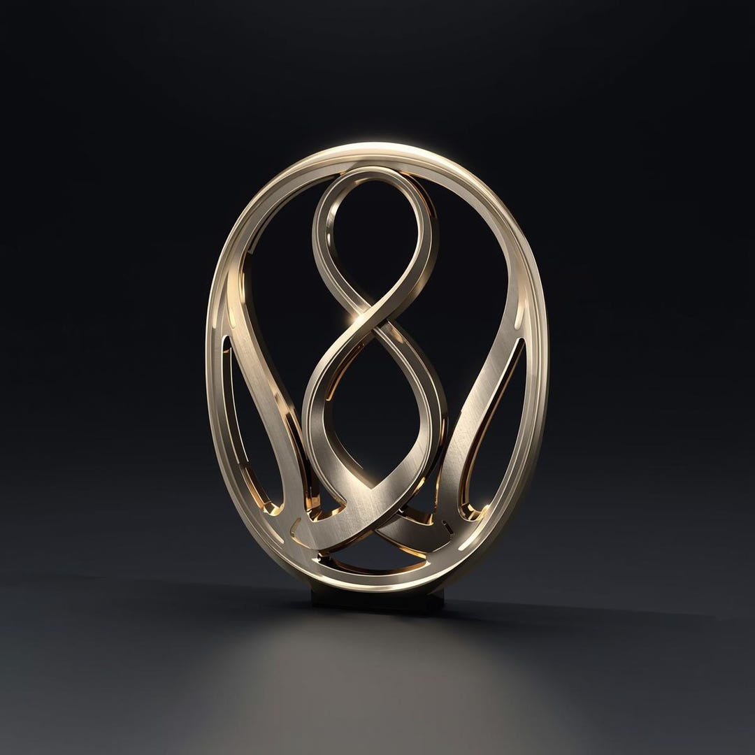 Exclusive Golden Infinity Crest Logo | 3D Luxury Emblem - Etsy