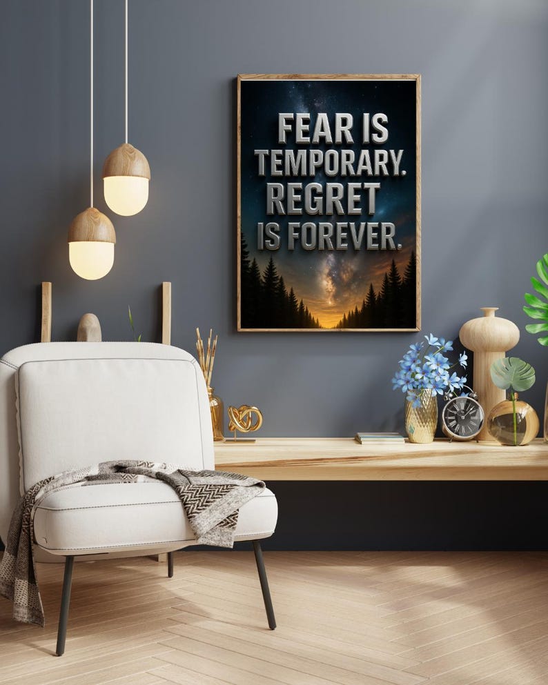 Motivational Wall Art | “fear is Temporary. Regret is Forever ...