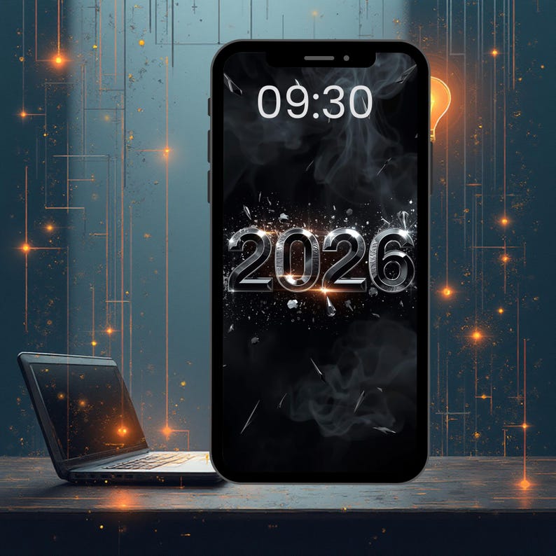 NYC 2026 Luxury Phone Wallpaper – 4K Chrome New Year Lock Screen ...