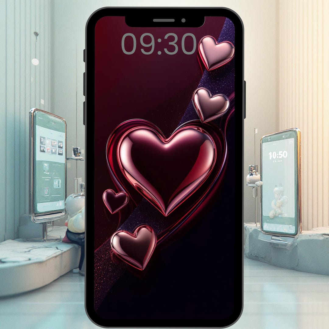 Valentine Heart Lock Screen – Premium 3D Romantic Phone Wallpaper - Etsy