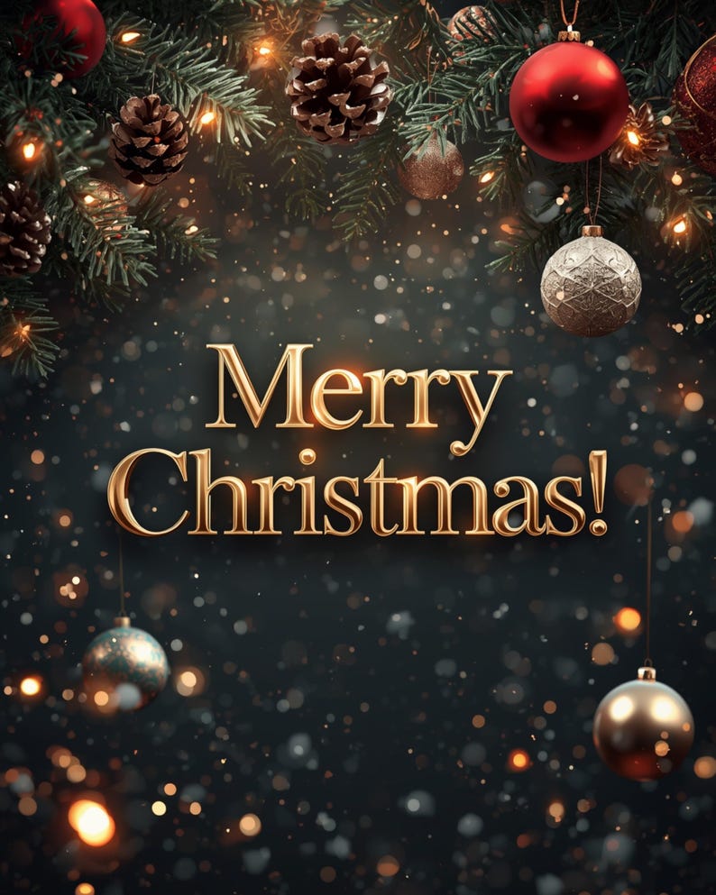 Luxury Christmas Poster Set | Red, Gold Holiday Pngs (digital Download ...