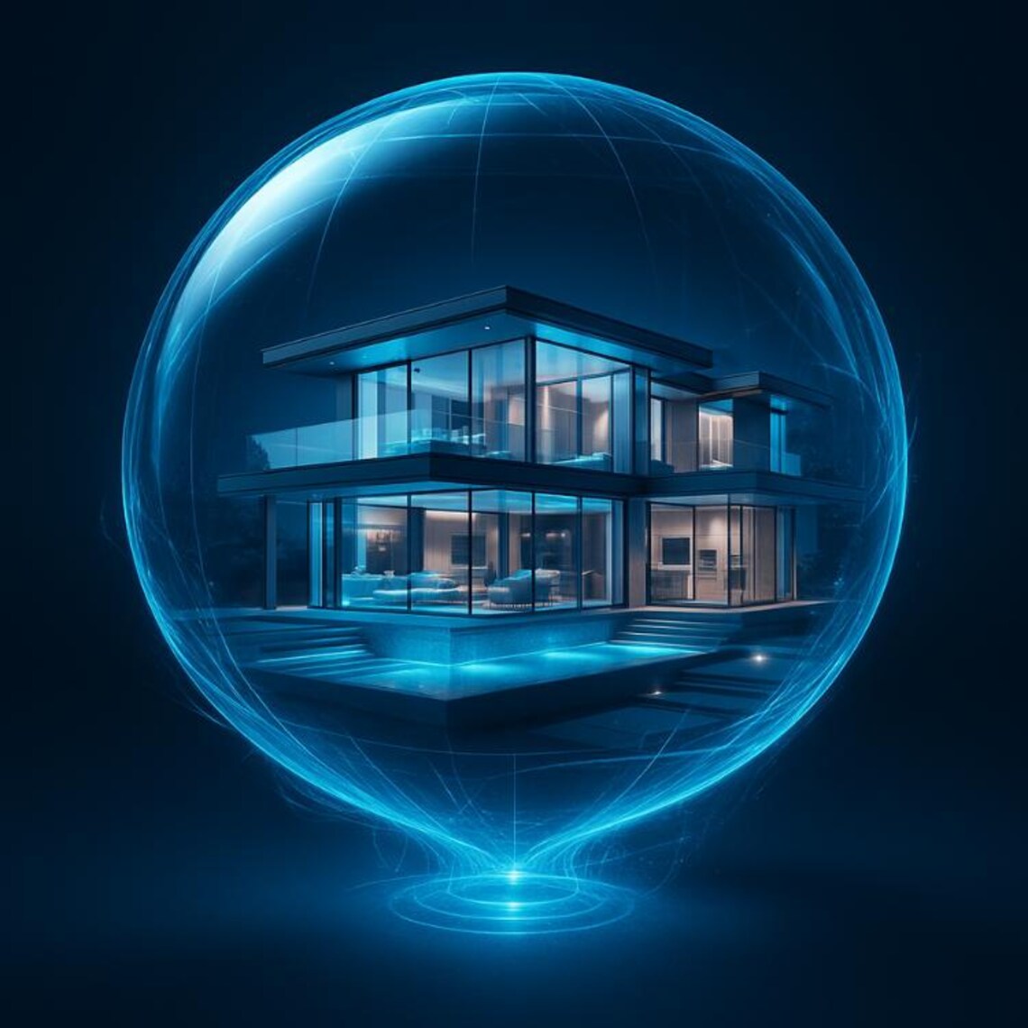 Futuristic Smart Home 3D Logo: Luxury Real Estate Branding (digital ...