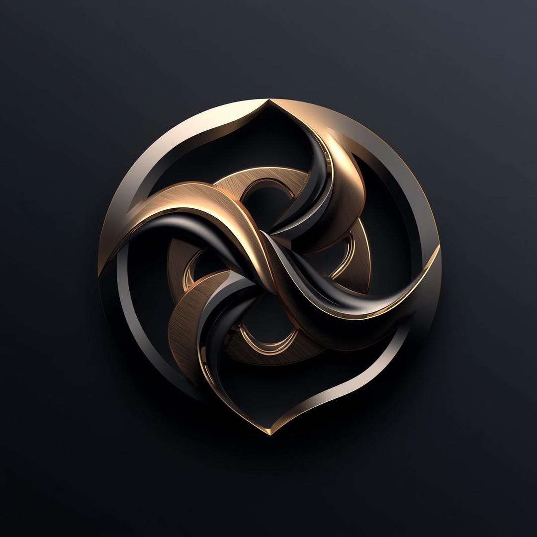 Exclusive Gold & Black 3D Infinity Crest Logo – Modern Branding - Etsy