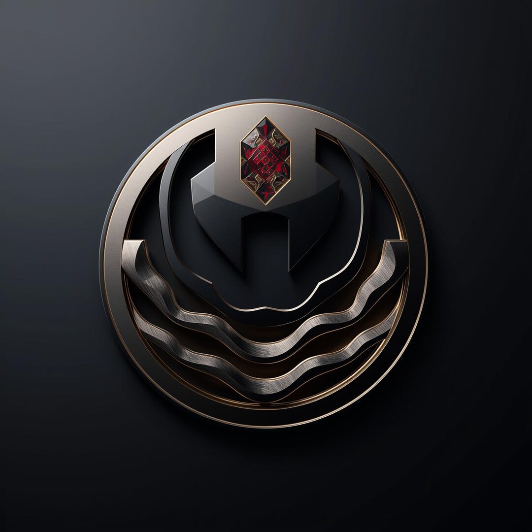 Exclusive Platinum & Ruby 3D Crest – Modern Luxury Emblem - Etsy