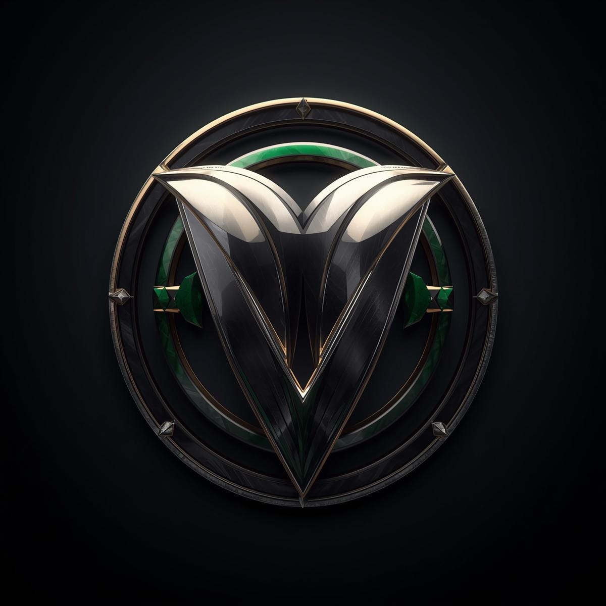 Ultra-luxury 3D Platinum & Emerald Emblem — Exclusive Modern Logo ...