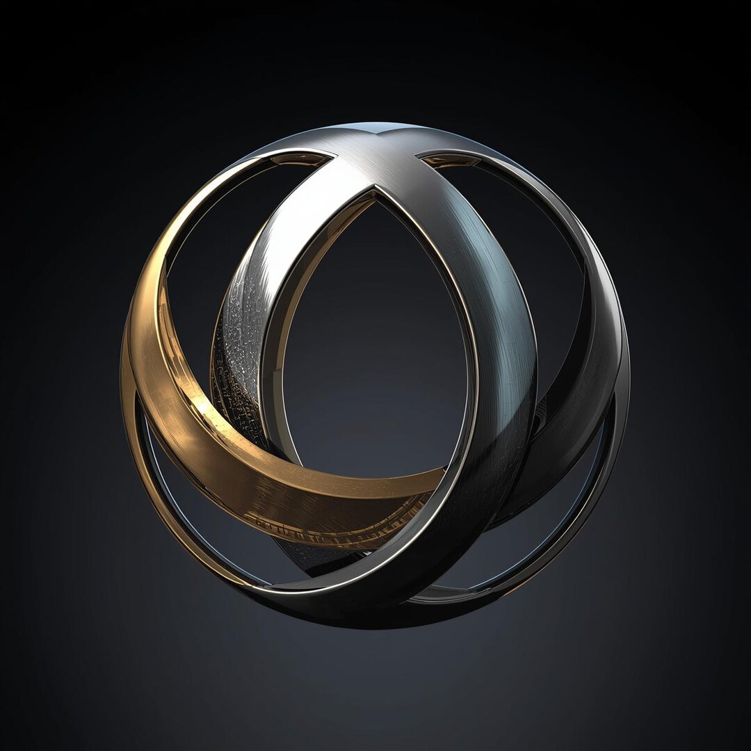 Trinity Sphere — Exclusive 3D Luxury Logo | Gold, Silver & Titanium ...