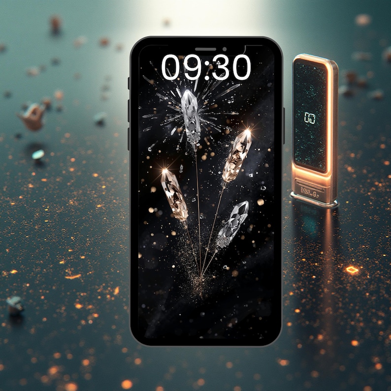 Crystal Fireworks 2026 Luxury Phone Wallpaper Set | Gold & Silver 4K ...