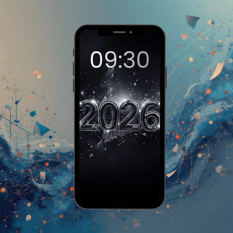 Luxury 2026 Phone Wallpaper for Men– Elegant Black Diamond New Year ...