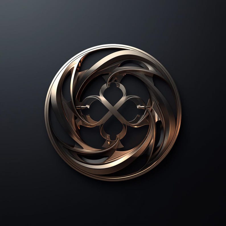 Bronze Gold Infinity Crest Logo – Japanese Design, Commercial Rights - Etsy