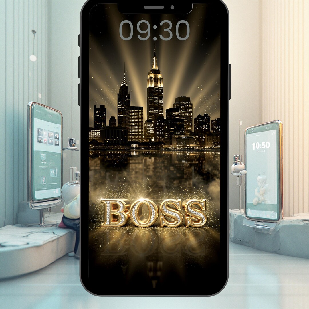 Gold NYC BOSS Lock Screen - Luxury 4K Phone Wallpaper (digital Download ...