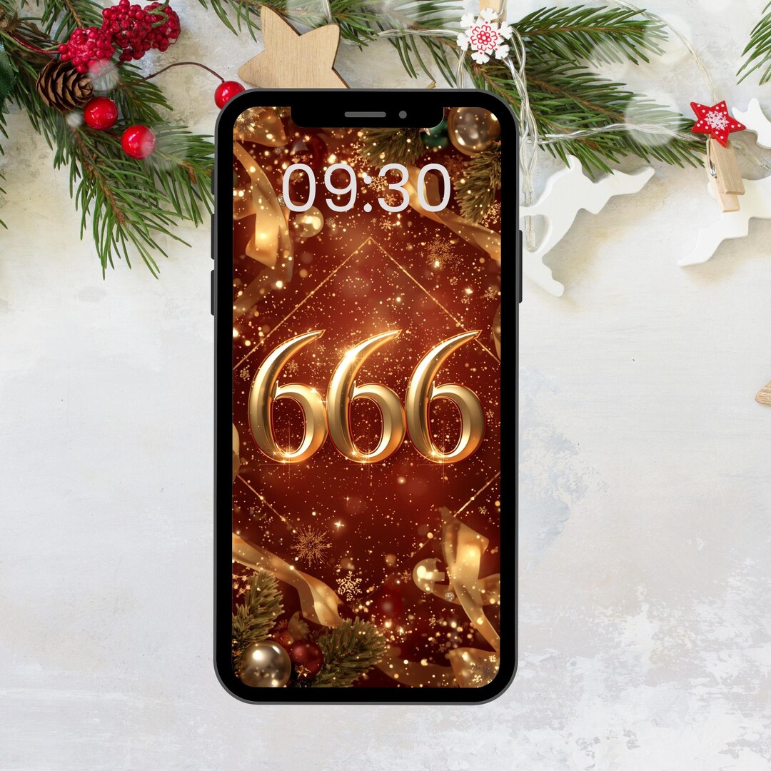 Luxury Gold 666 Angel Number 4K Wallpaper – Holiday Phone Background ...