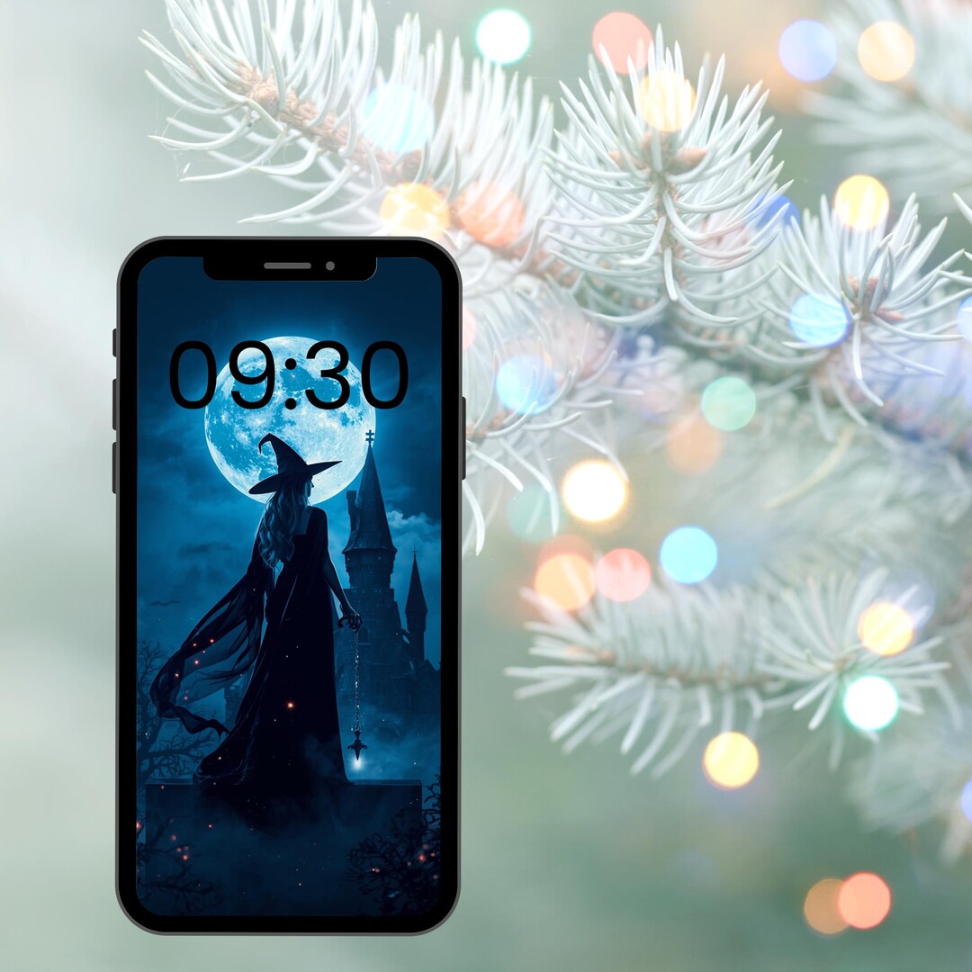 Gothic Witch Phone Wallpaper 4K: Castle Moonlight Backgrounds (set of 8 ...