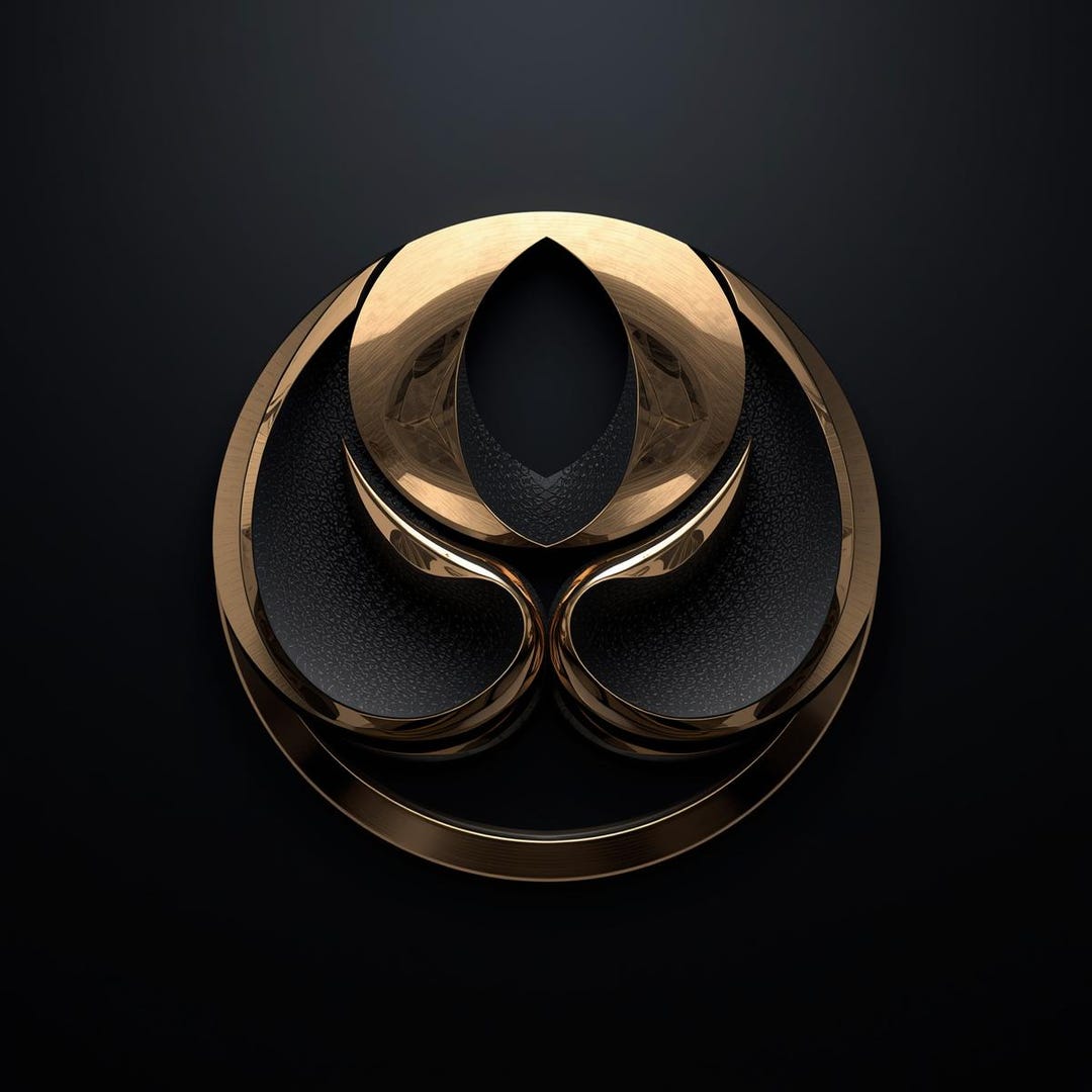Luxury 3D Emblem Logo - Black & Gold, Commercial Use - Etsy