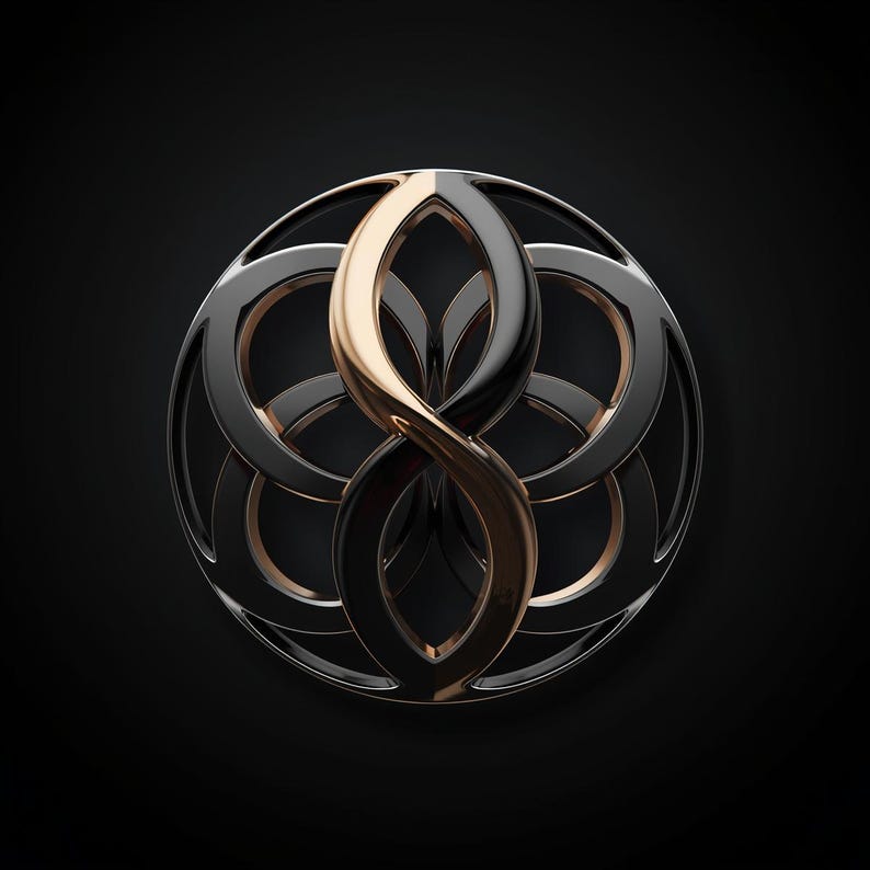 Exclusive 3D Infinity Logo – Gold & Black Elegant Emblem, Commercial ...