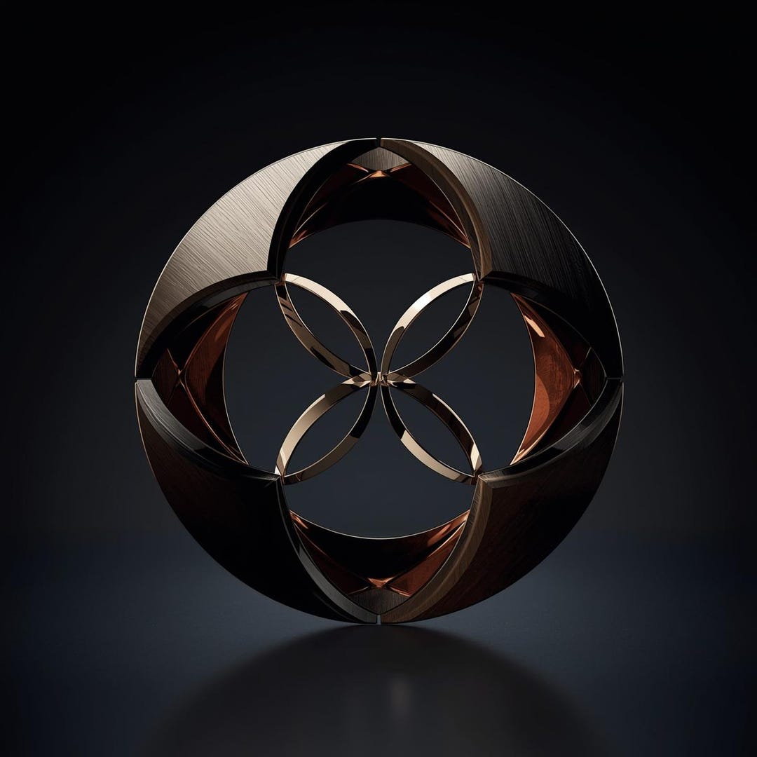Exclusive 3D Bronze Interlock Emblem — Elegant Luxury Business Logo ...