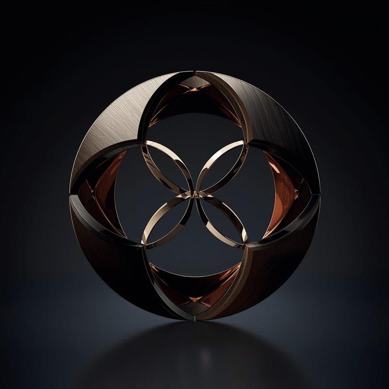 Exclusive 3D Bronze Interlock Emblem — Elegant Luxury Business Logo ...