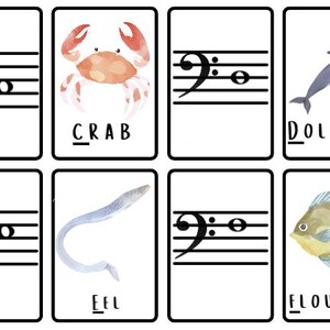 Music Note Flashcards, Treble Bass Clef Flashcards, Music Flashcards ...