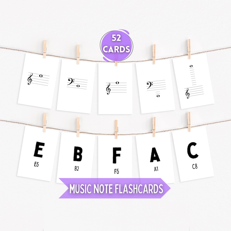 Music Flashcards, Music Note Flashcards, Piano Flashcards, Note Reading ...