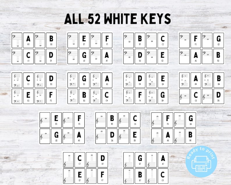 Music Flashcards, Music Note Flashcards, Piano Flashcards, Note Reading ...