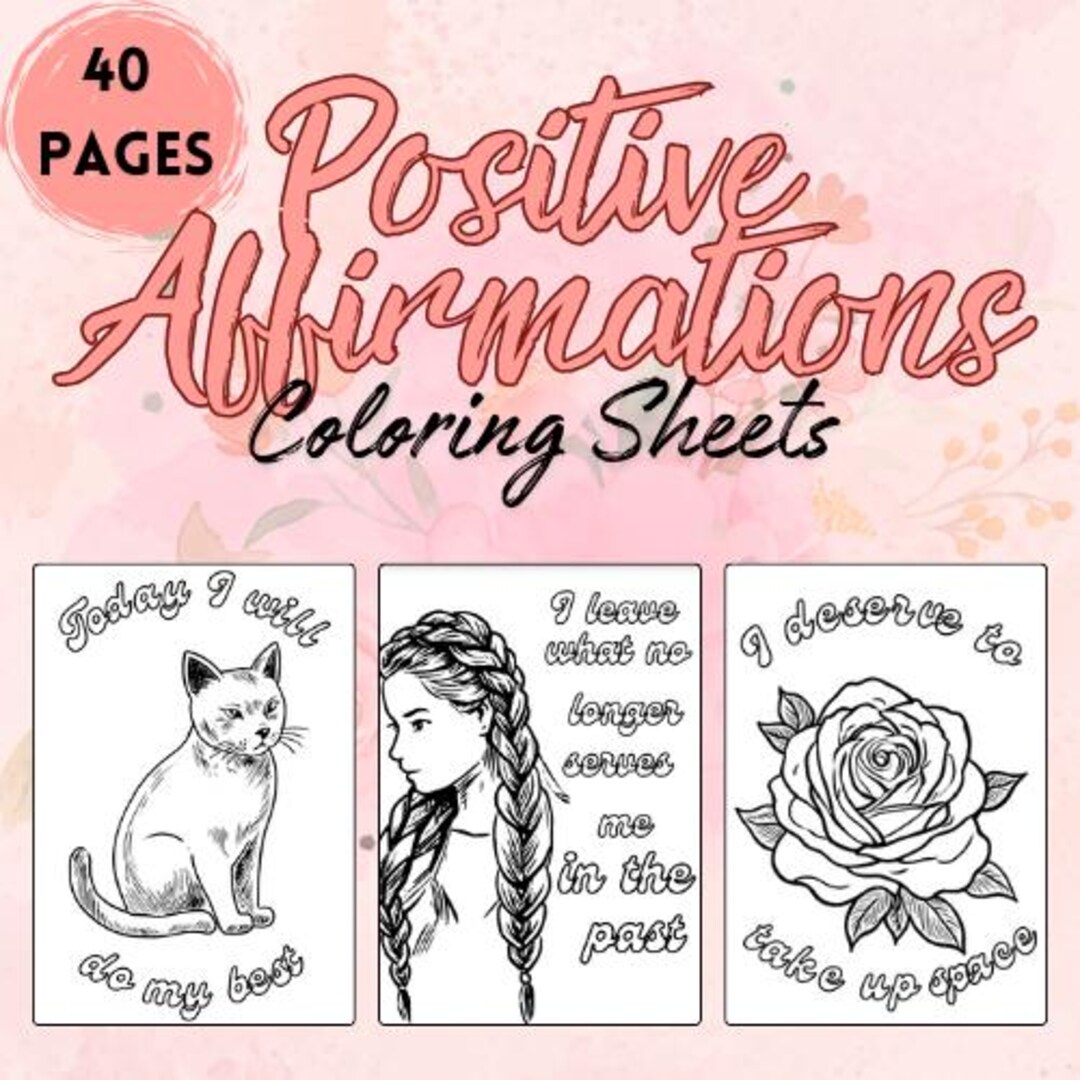 Positive Affirmation Coloring Pages, Motivational Quotes Coloring ...
