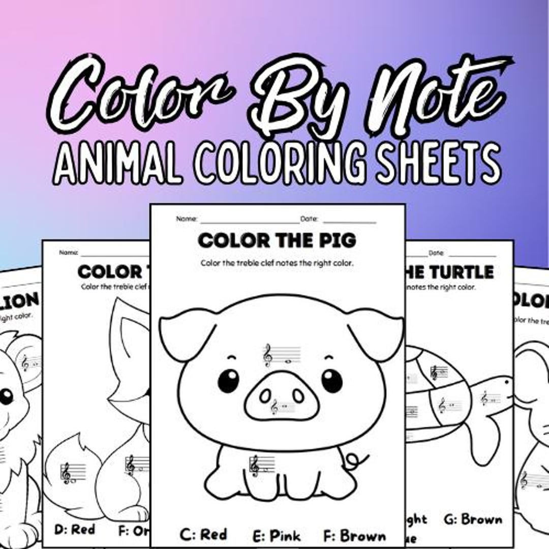 Color by Note Coloring Pages, Montessori Printable, Note Naming, Music ...