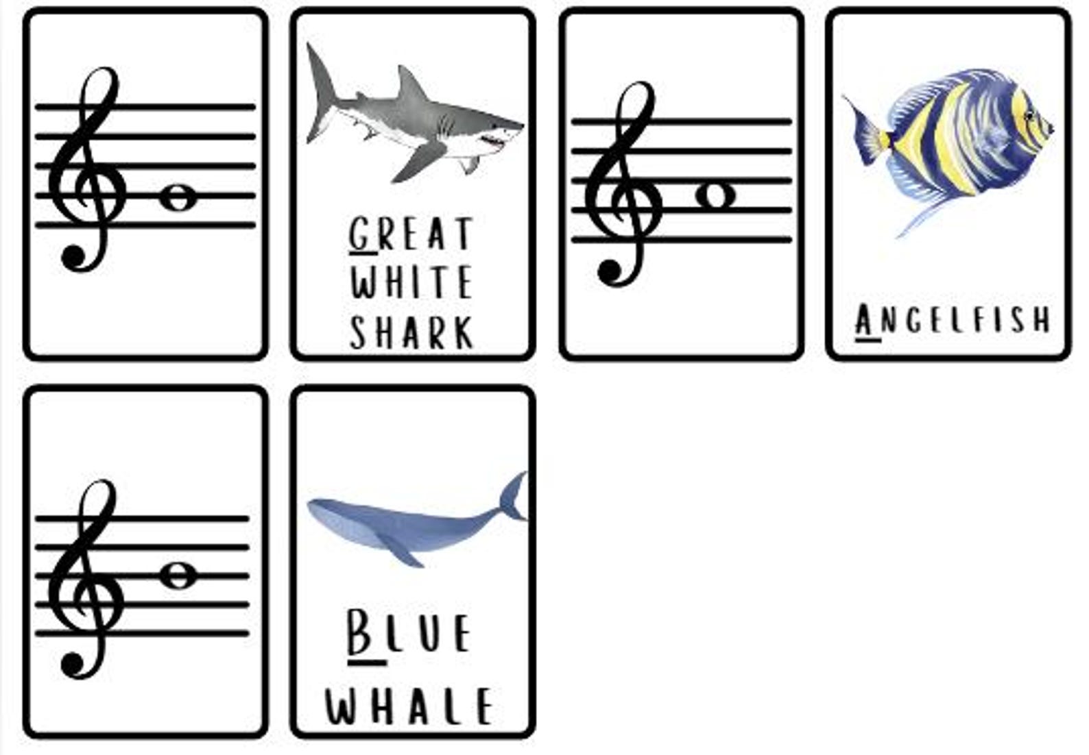 Music Note Flashcards, Treble Bass Clef Flashcards, Music Flashcards ...