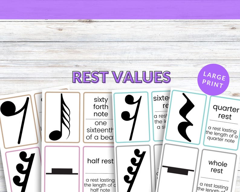 Music Symbol Flashcards: Beginner Music Theory (printable PDF) - Etsy