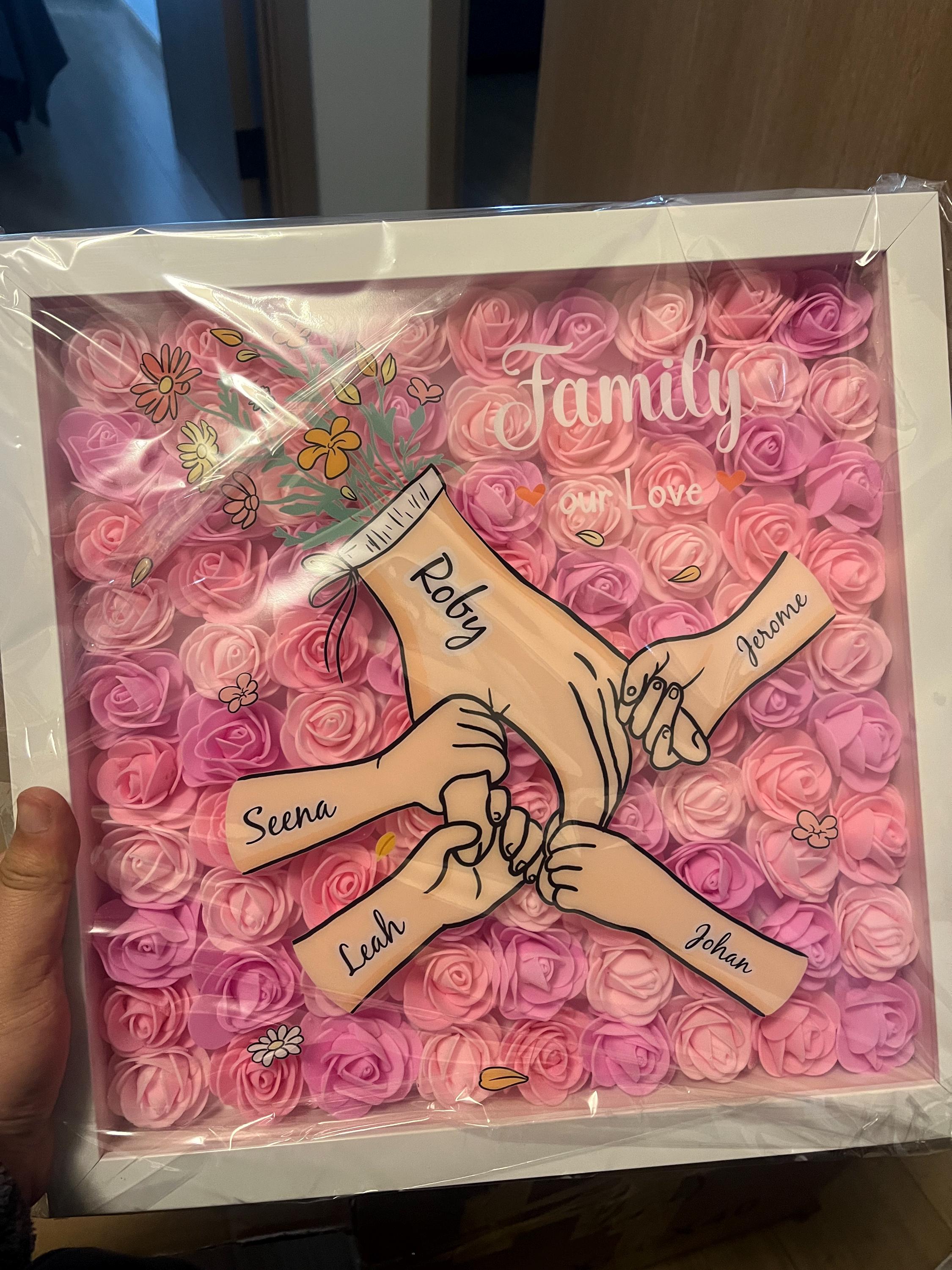 Personalized Mom Flower Shadow Box, Mother's Day Gift, Custom Roses ...