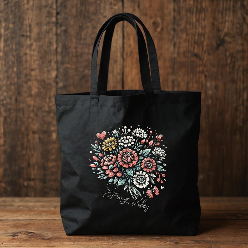 Spring Tote Bag Retro Spring Tote Bag Retro Tote Bag Spring Break Tote ...