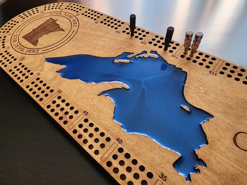 Custom Lake Cribbage Board - Etsy