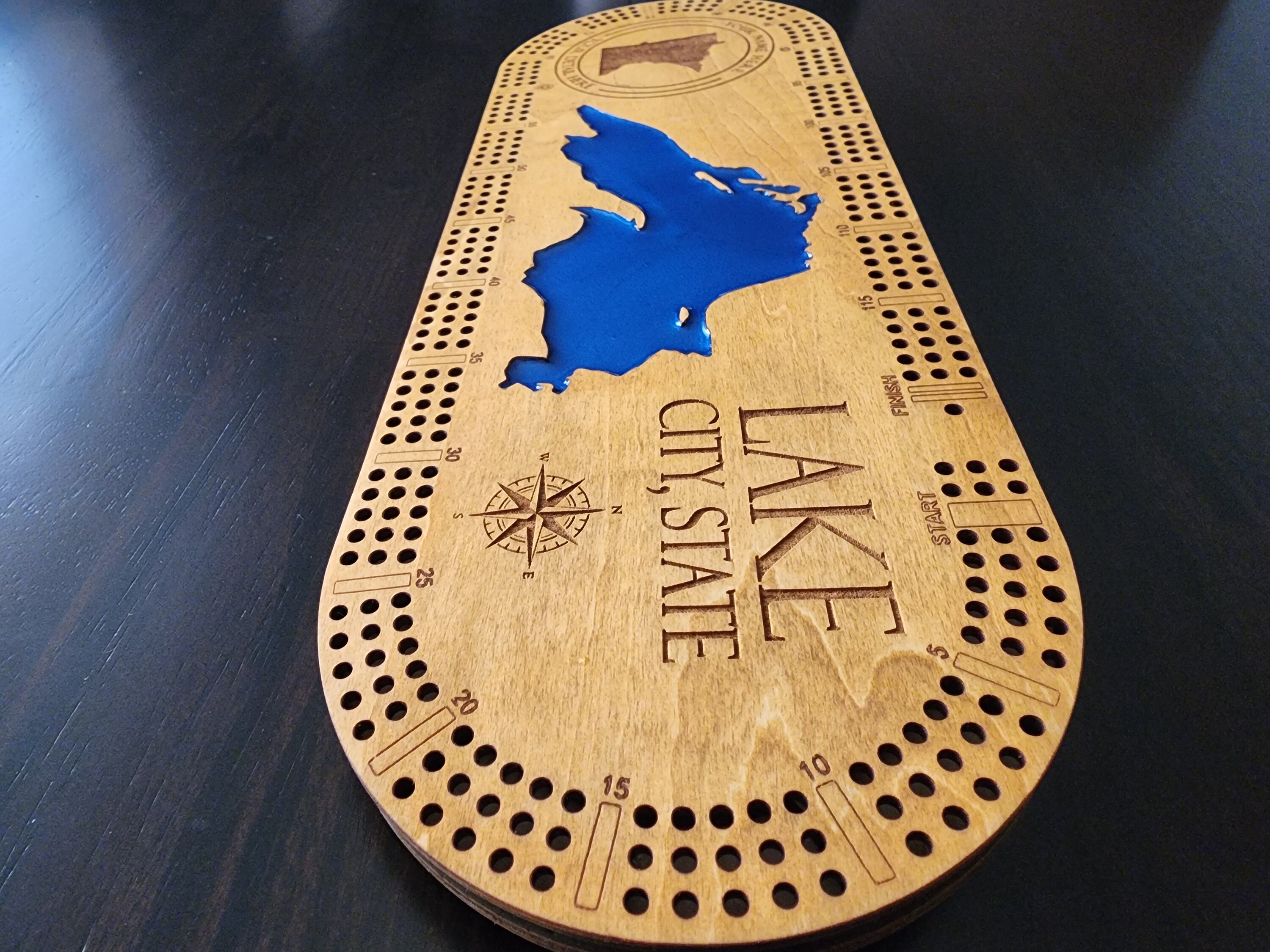 Custom Lake Cribbage Board - Etsy