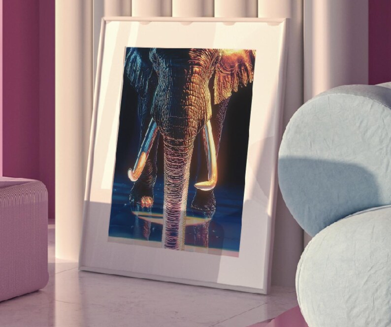 Elephant Dreamcore Art Satin Poster Art Print Home Decor Unframed Wall ...