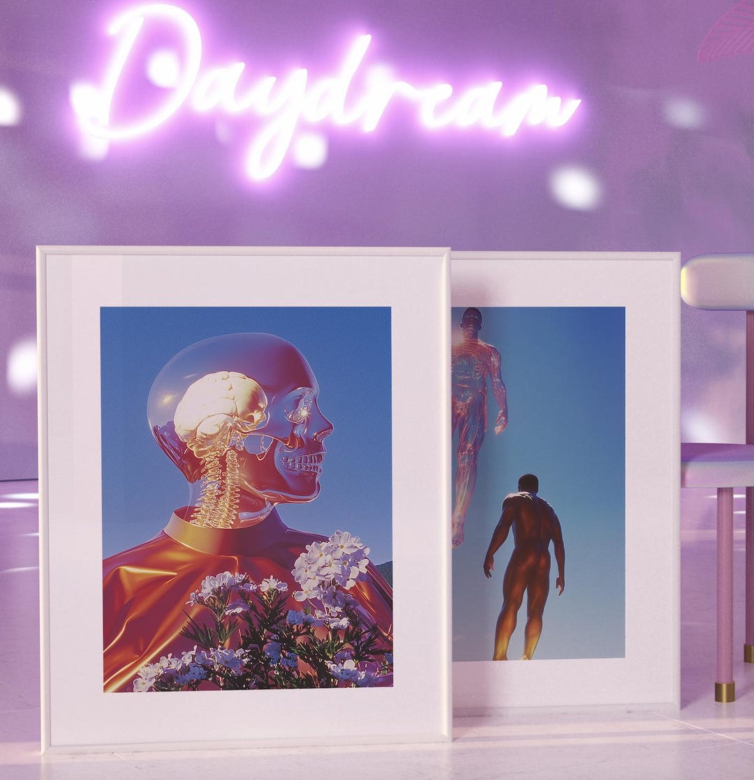 Mind and Body Dreamcore Art - Satin Poster Art Print | Holographic ...