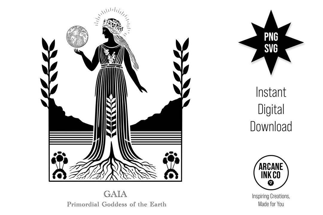 Gaia Primordial Goddess of the Earth SVG PNG Clipart Greek Mythology ...