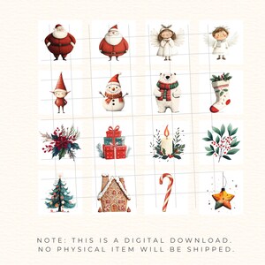 Christmas Clipart PNG Watercolor Illustration Holiday Design Resource ...