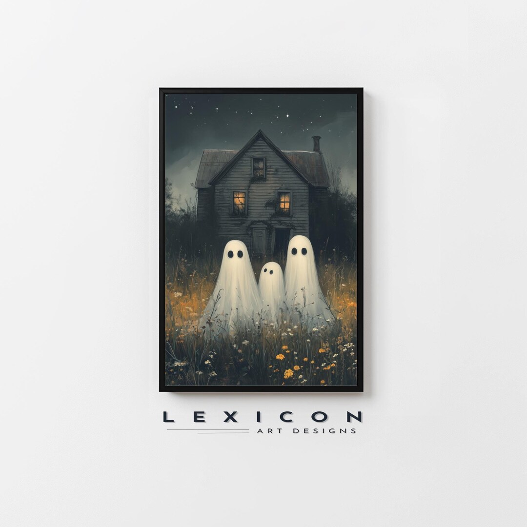 Cute Ghost Family in Wildflower Field | Halloween Digital Download ...