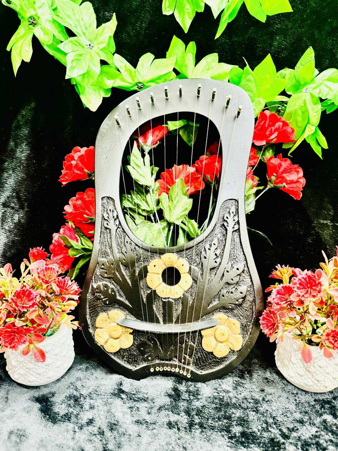 10-string Mega-size Celtic Lyre Harp Handcrafted Irish Lyre With Free ...