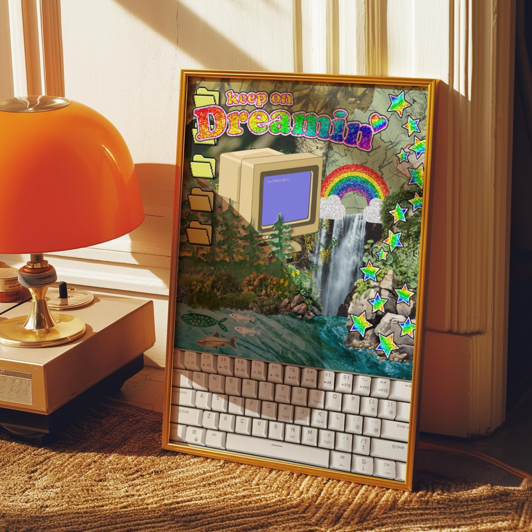 Keep on Dreamin' Digital Download Poster Retro Collage; Perfect for ...