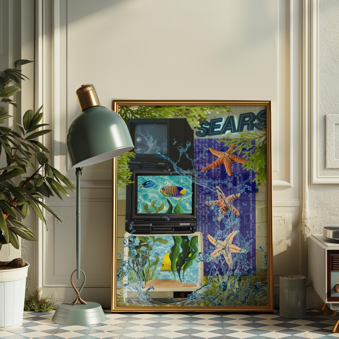 Retro Aquarium Y2K Digital Poster Download- Nostalgia Shopping Mall ...