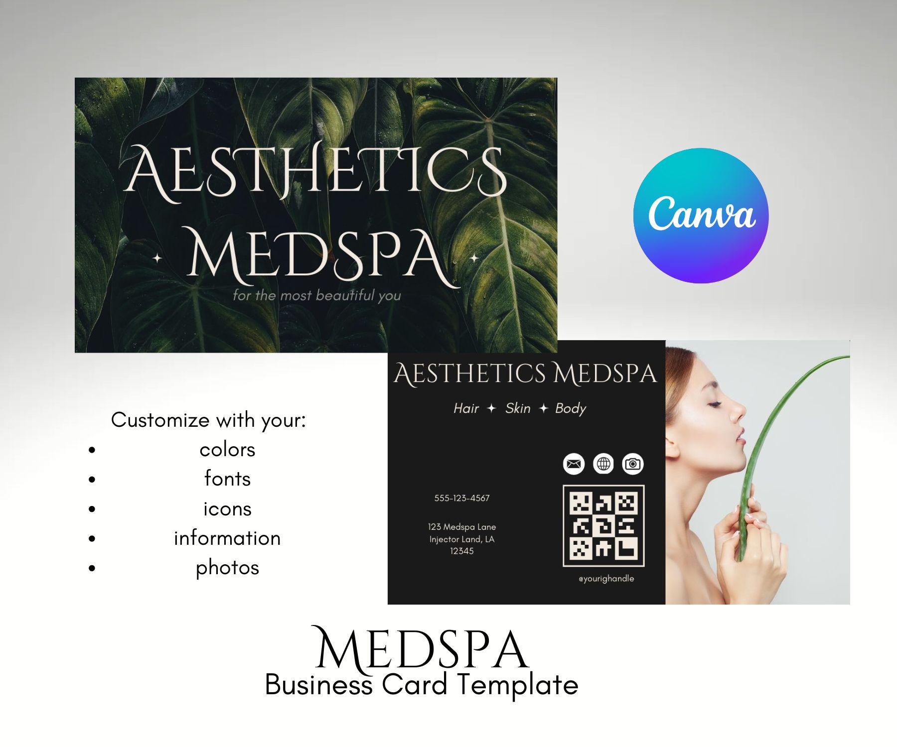 Aesthetic Medspa Business Card for Nurse Injectors, Medspa, Beauty ...