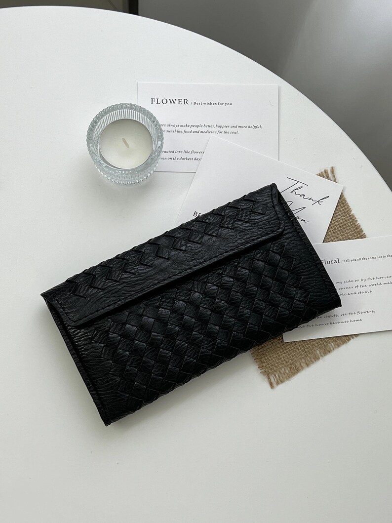Handwoven Leather Card Holder Wallet - Etsy
