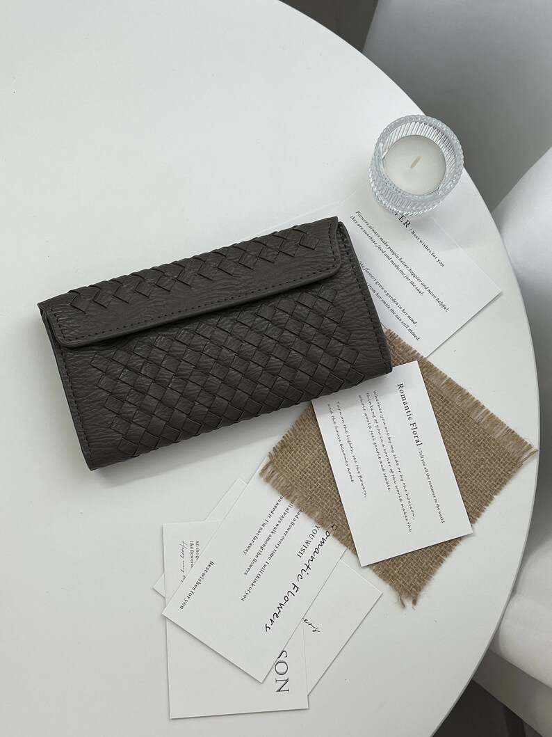 Handwoven Leather Card Holder Wallet - Etsy