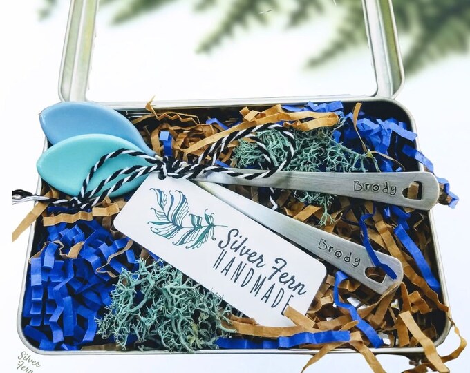 Hand Stamped Baby Spoons Satin Finish / Baby Name Silicone Spoon ...