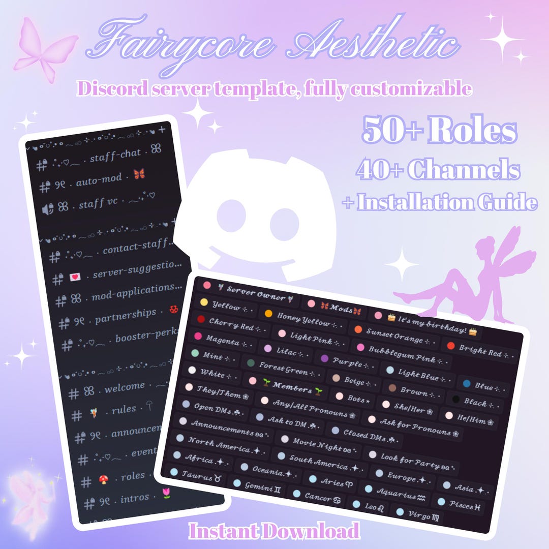 Fairycore Themed Aesthetic Discord Template, Cute, Aesthetic, Fairycore ...
