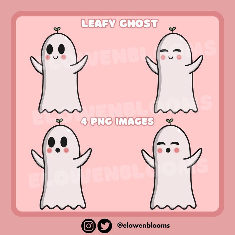 Leafy Ghost Pngtuber Twitch, Halloween, Ghosty, Sprout, Streaming ...
