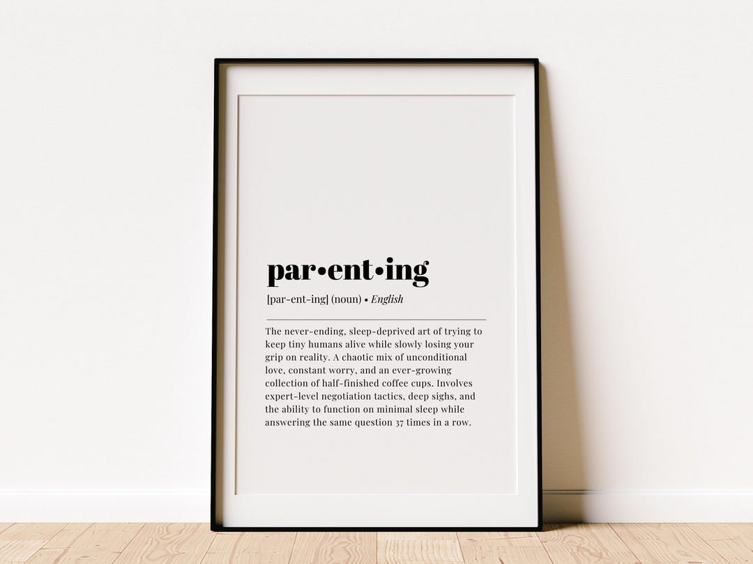 Funny Parenting Wall Art Minimalist Typography Print Aesthetic Black ...