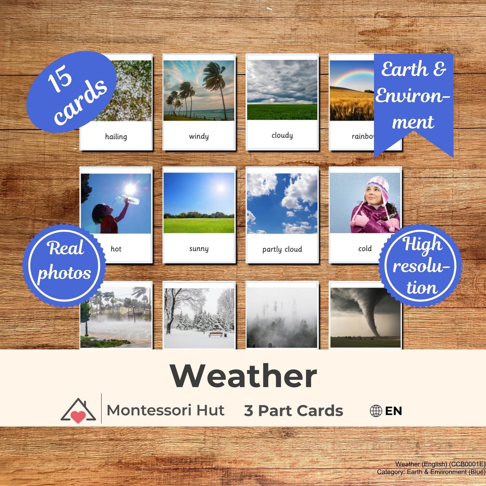 15 Weather Montessori 3 Part Cards|nomenclature Cards|pdf Educational ...