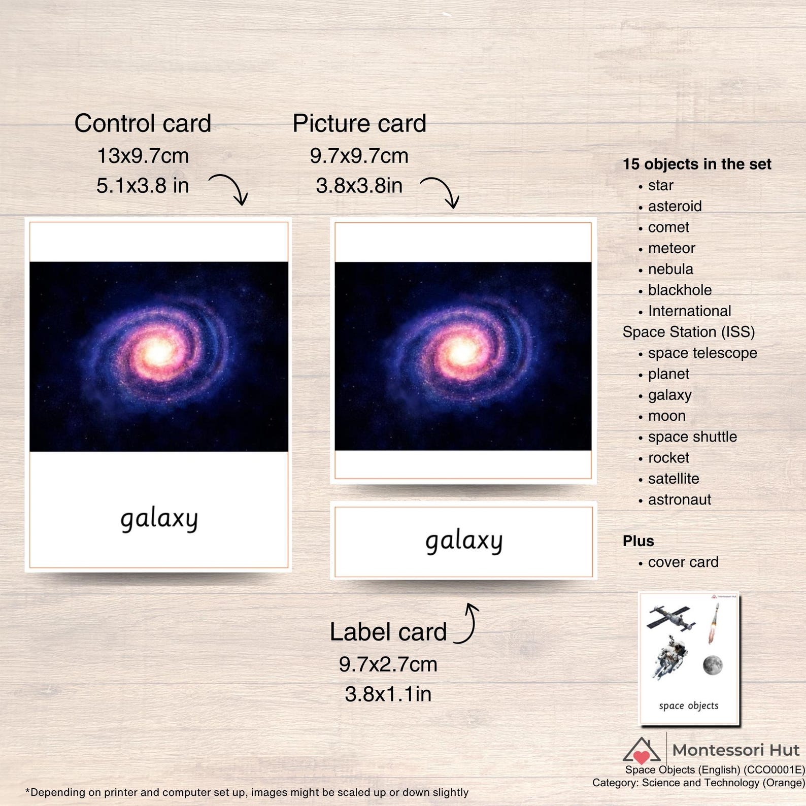 15 Space Objects Montessori 3 Part Cards|nomenclature Cards|pdf ...